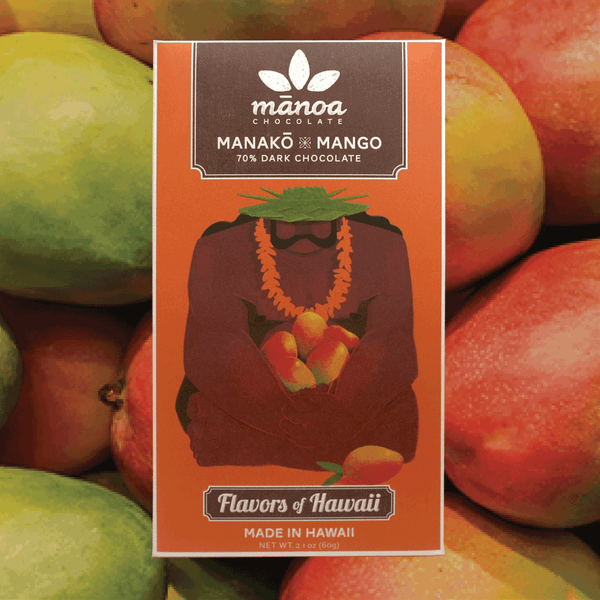 Manako X Mango Hawaiian Chocolate Bar 70% | 60g | Manoa Chocolate ...